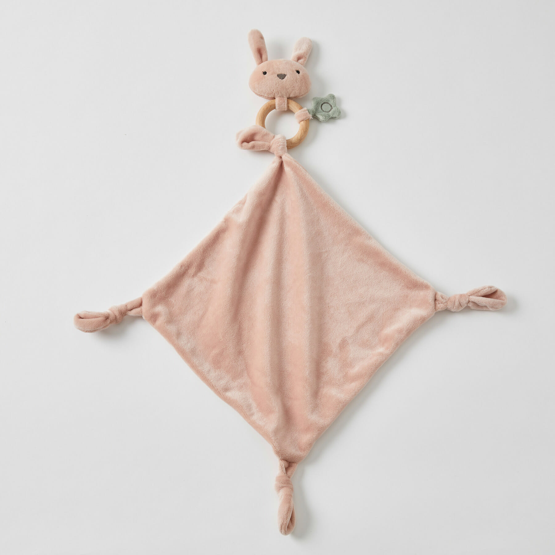 Freya Rabbit Comforter with Wooden Ring - The Emporium